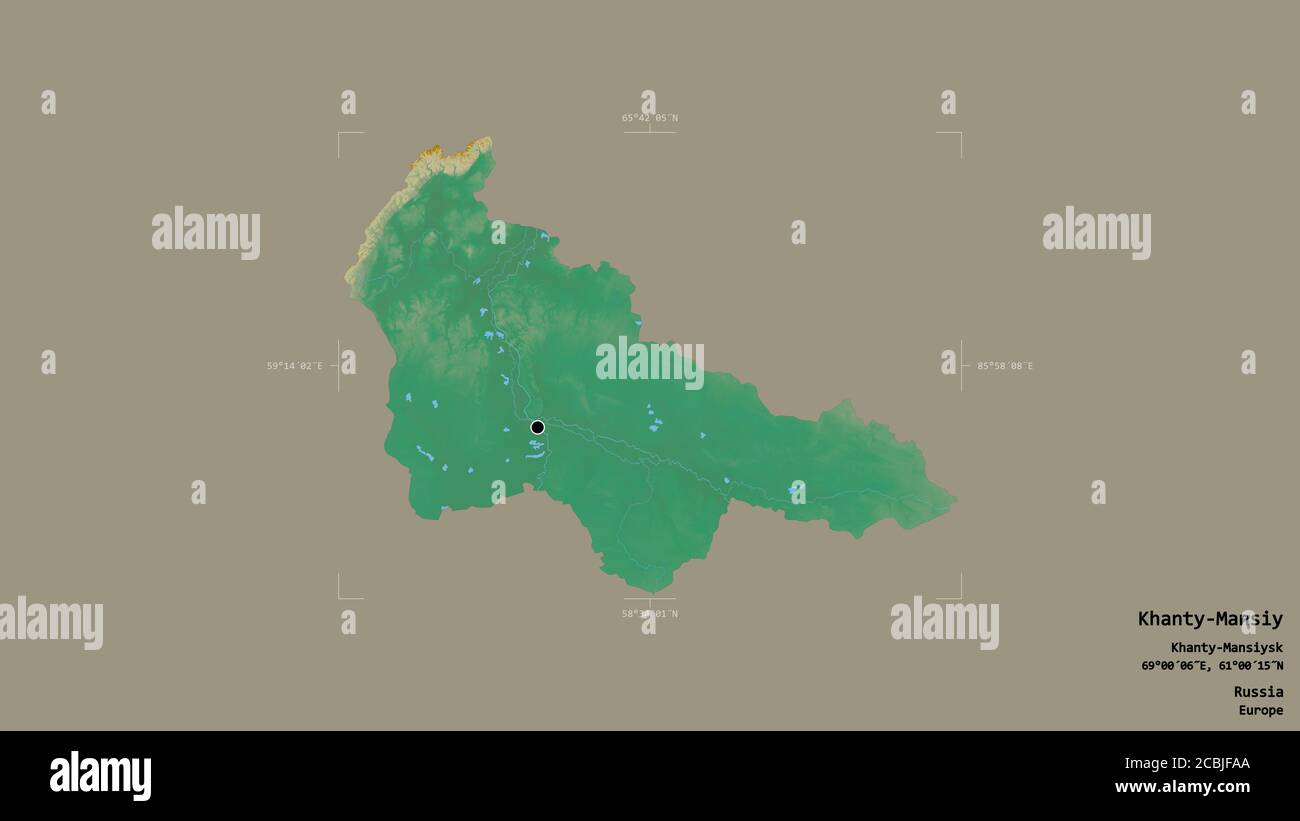 Area of Khanty-Mansiy, autonomous province of Russia, isolated on a ...