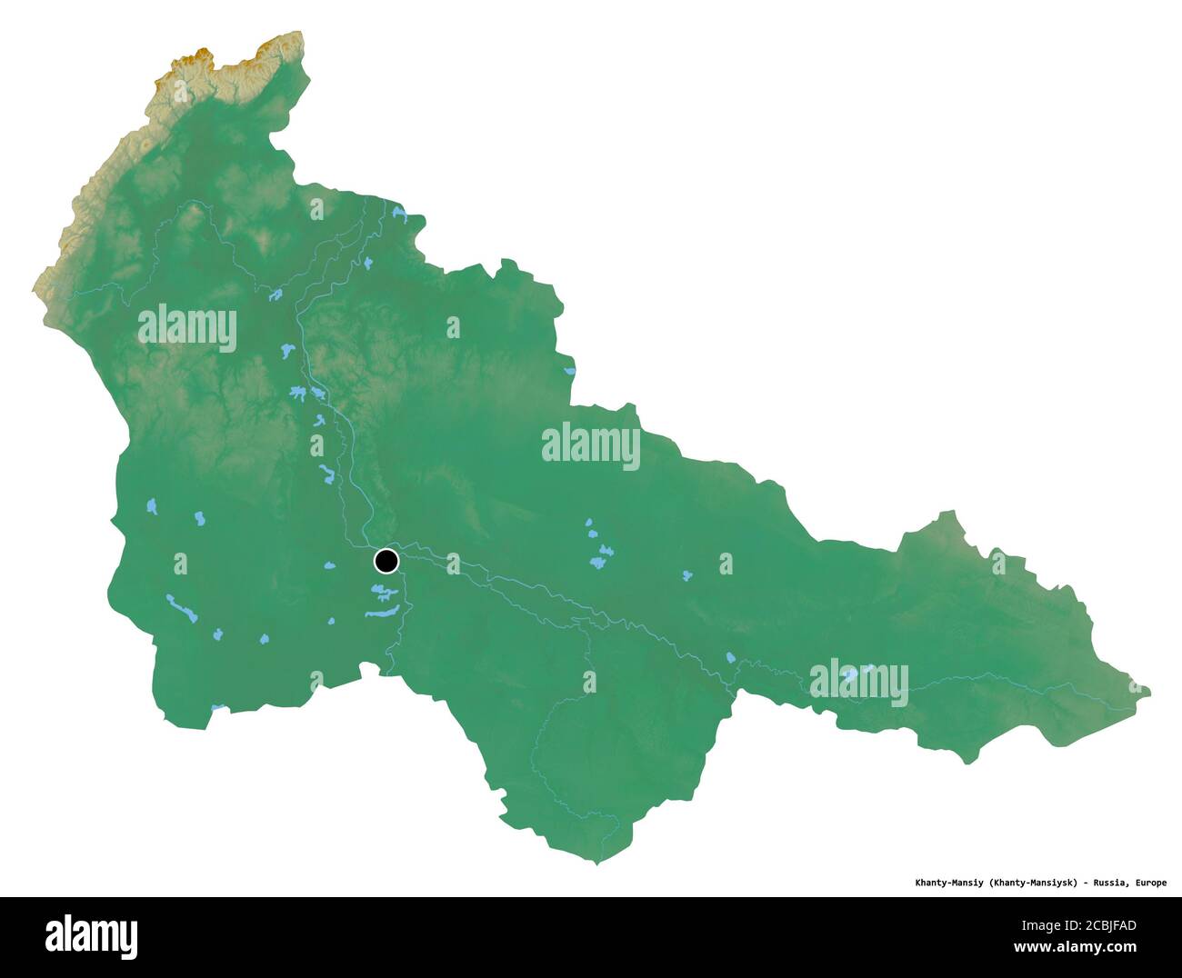 Shape of Khanty-Mansiy, autonomous province of Russia, with its capital ...