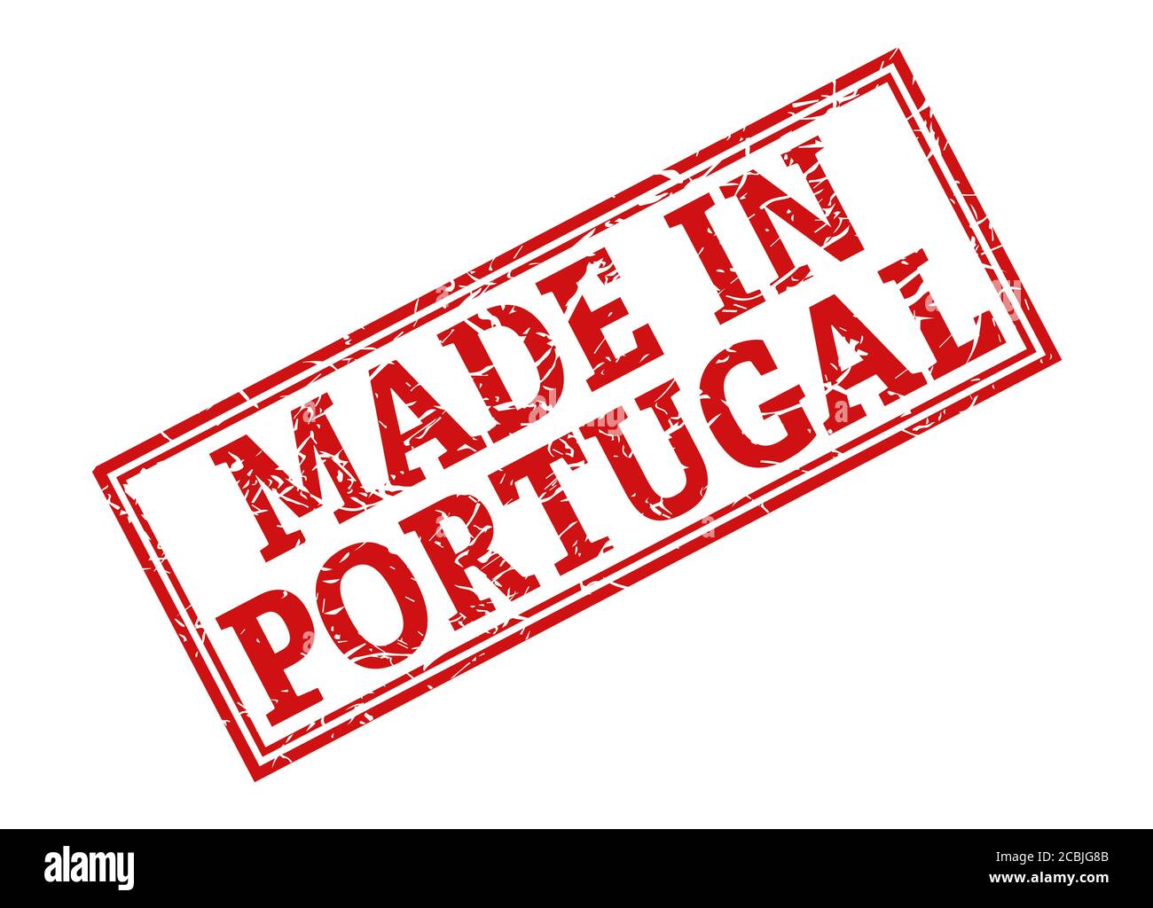 Stamp with the inscription MADE in PORTUGAL, isolated on a white ...