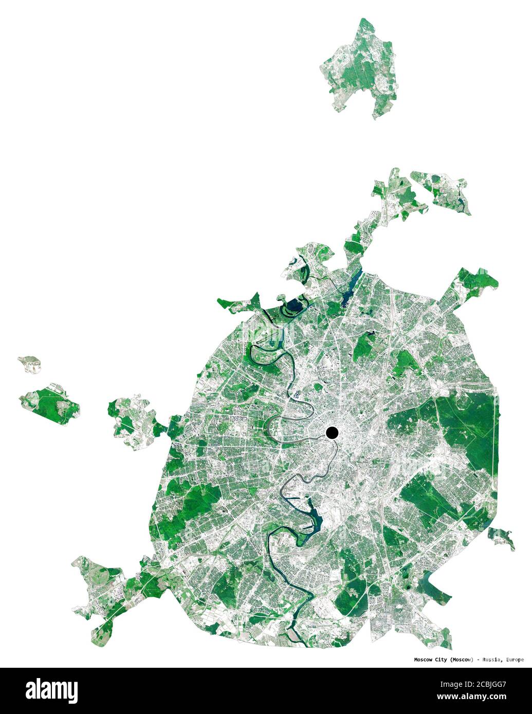 Shape of Moscow City, city of Russia, with its capital isolated on ...