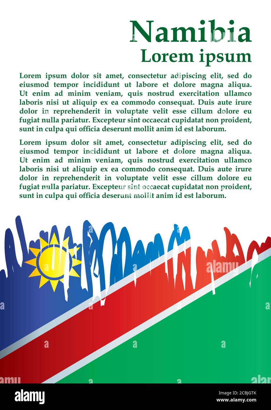 Flag of Namibia, Republic of Namibia. Template for award design, an ...