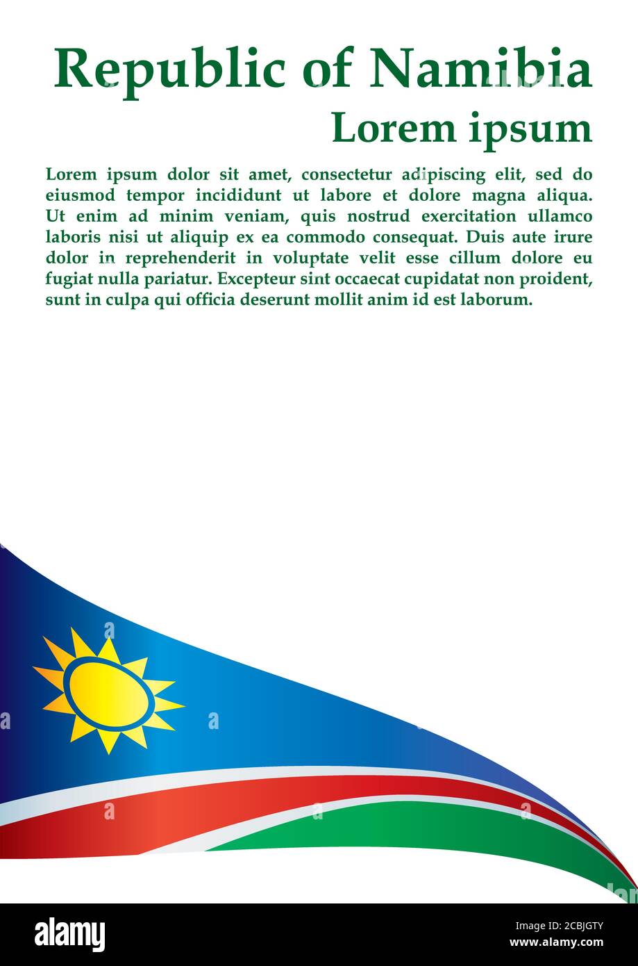 Flag of Namibia, Republic of Namibia. Template for award design, an ...