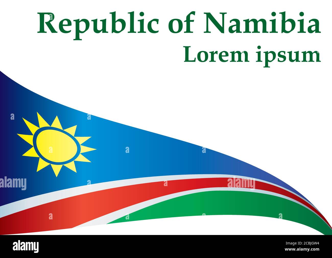 Flag of Namibia, Republic of Namibia. Template for award design, an ...