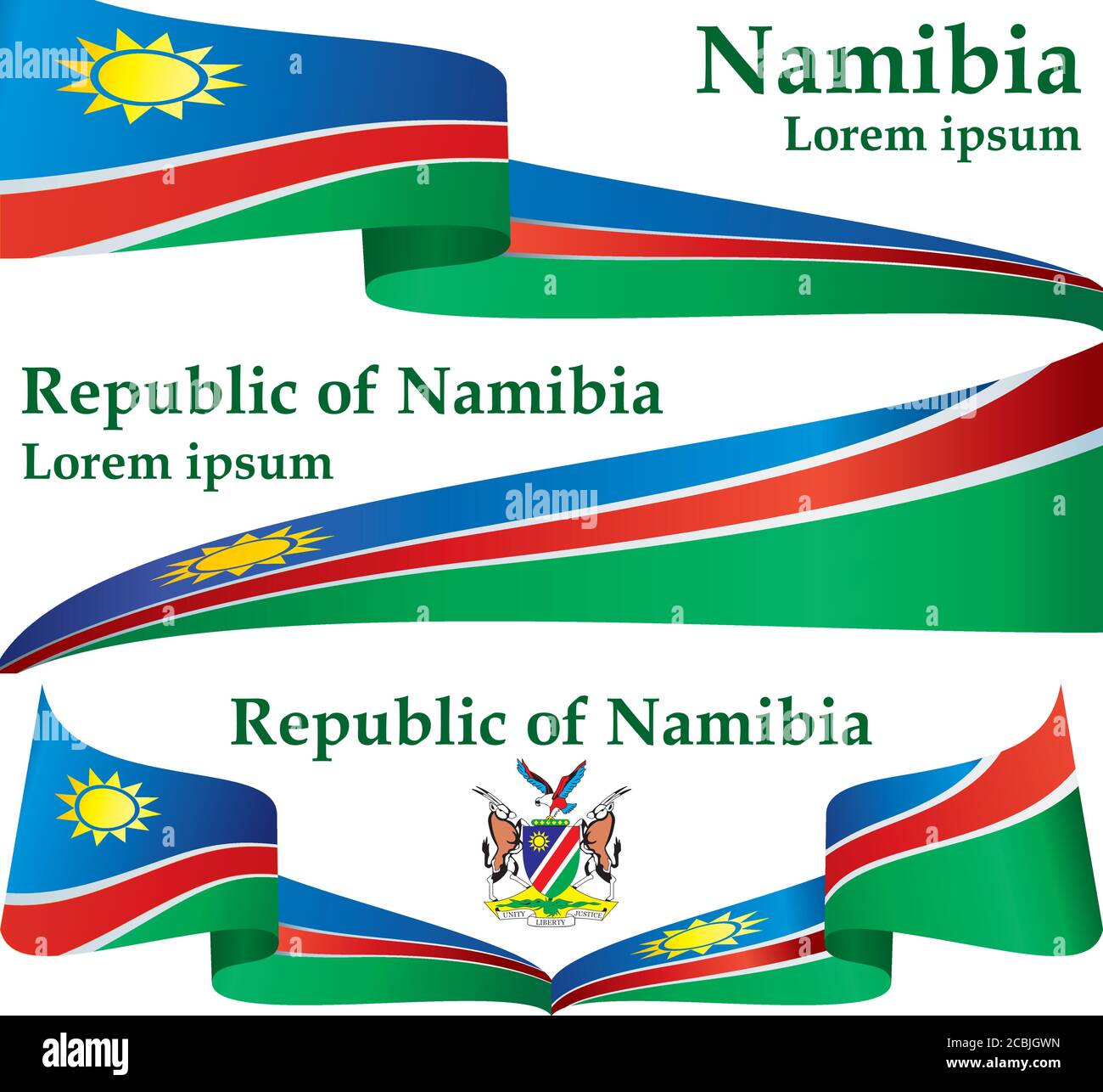 Flag of Namibia, Republic of Namibia. Template for award design, an ...