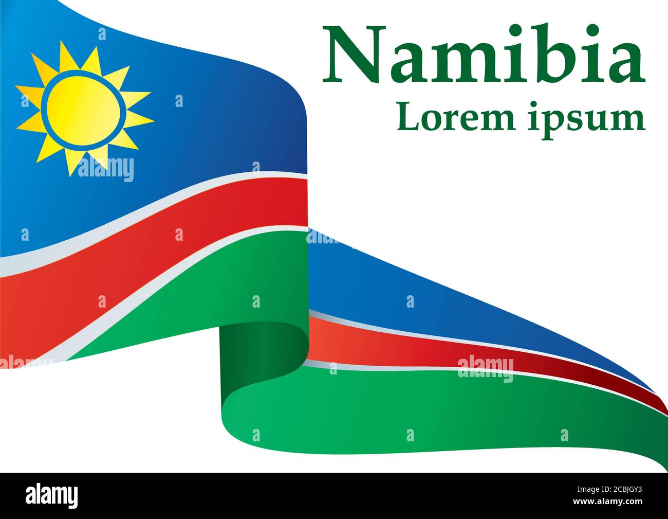 Flag of Namibia, Republic of Namibia. Template for award design, an ...