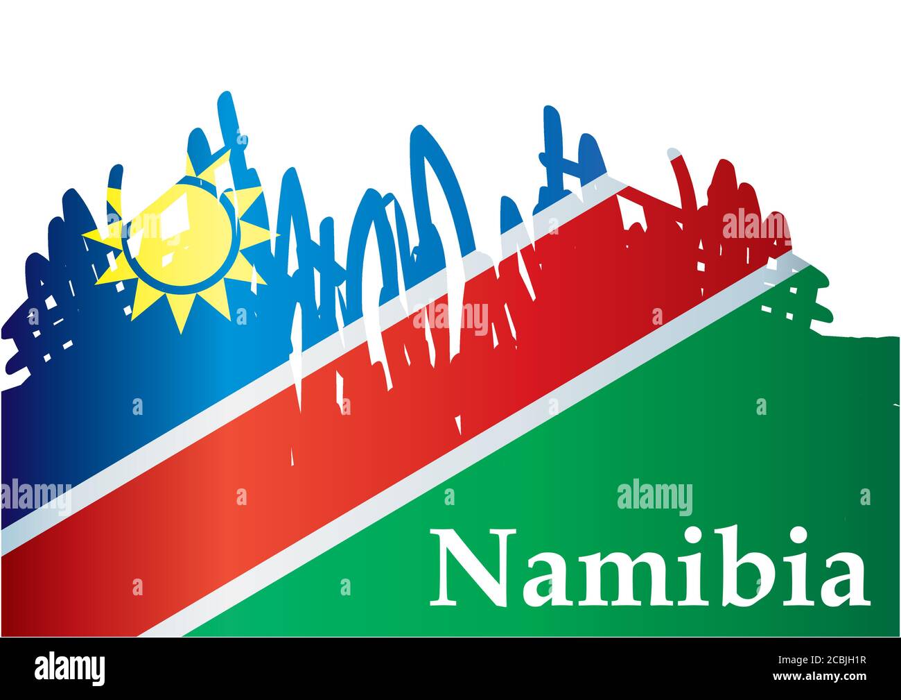 Flag of Namibia, Republic of Namibia. Template for award design, an ...