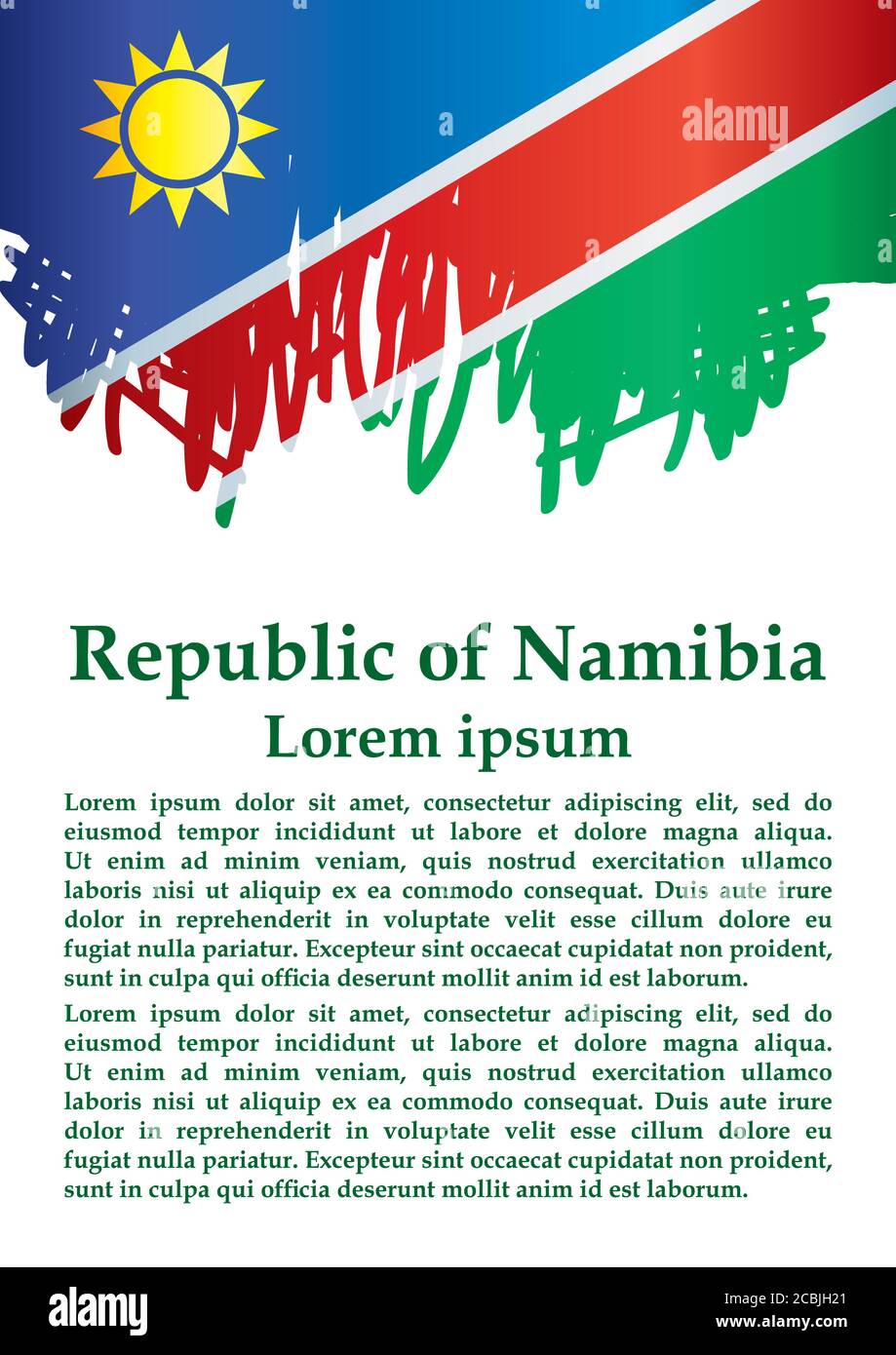 Flag of Namibia, Republic of Namibia. Template for award design, an ...