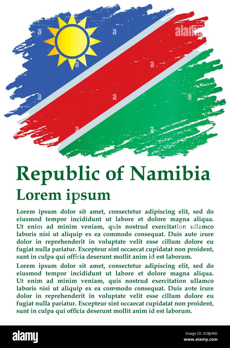 Flag of Namibia, Republic of Namibia. Template for award design, an ...