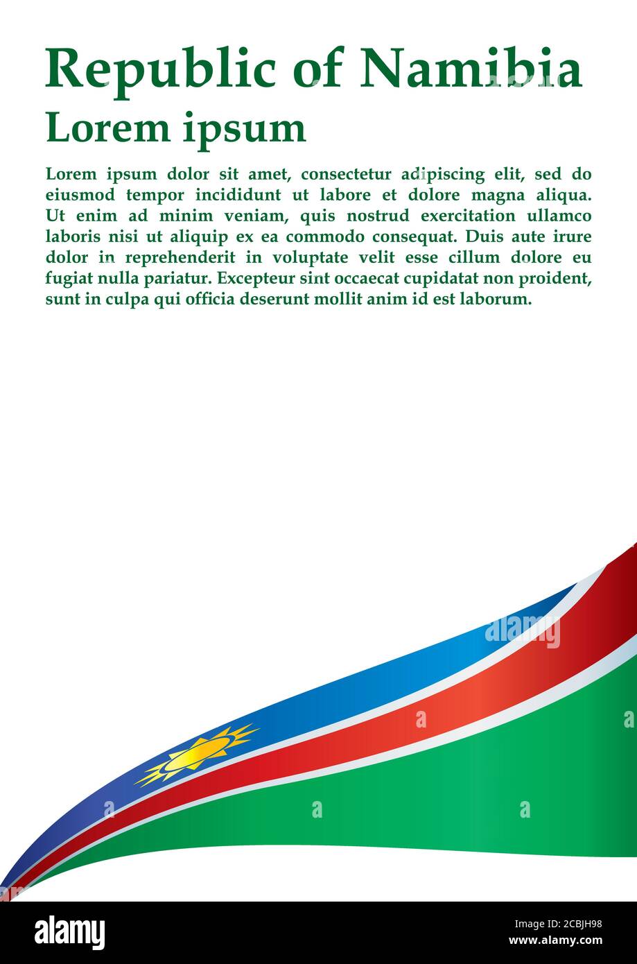 Flag of Namibia, Republic of Namibia. Template for award design, an ...