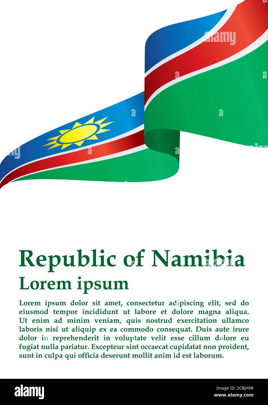 Flag of Namibia, Republic of Namibia. Template for award design, an ...