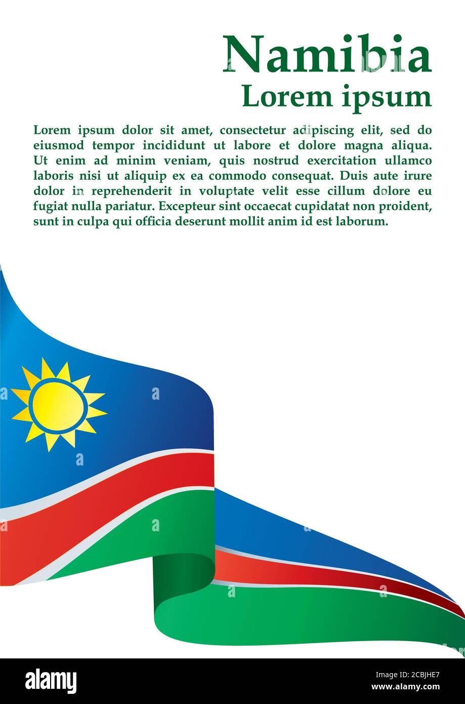 Flag of Namibia, Republic of Namibia. Template for award design, an ...