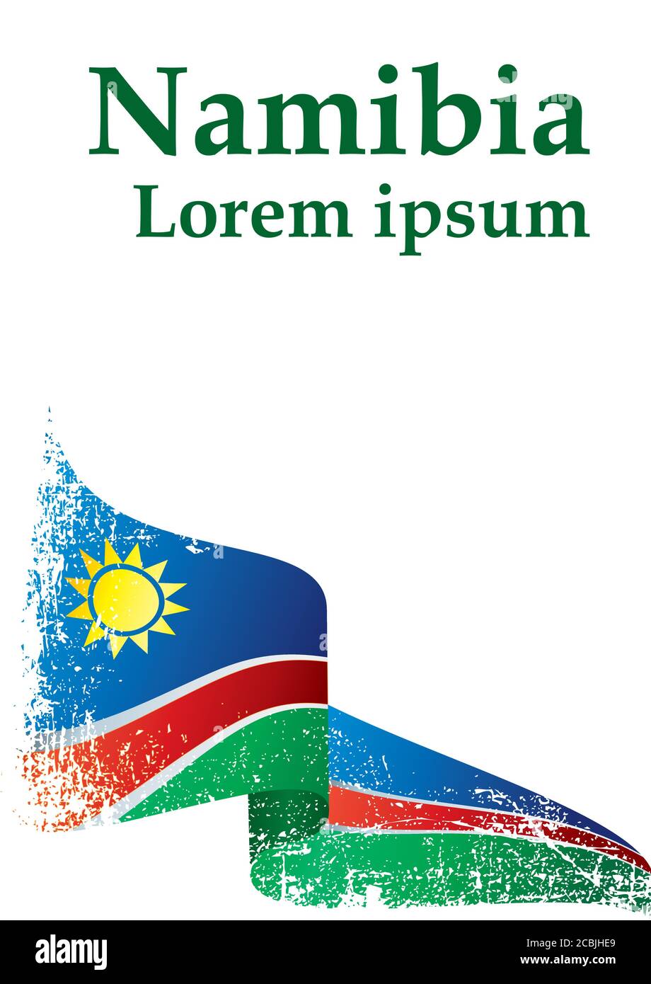 Flag of Namibia, Republic of Namibia. Template for award design, an ...
