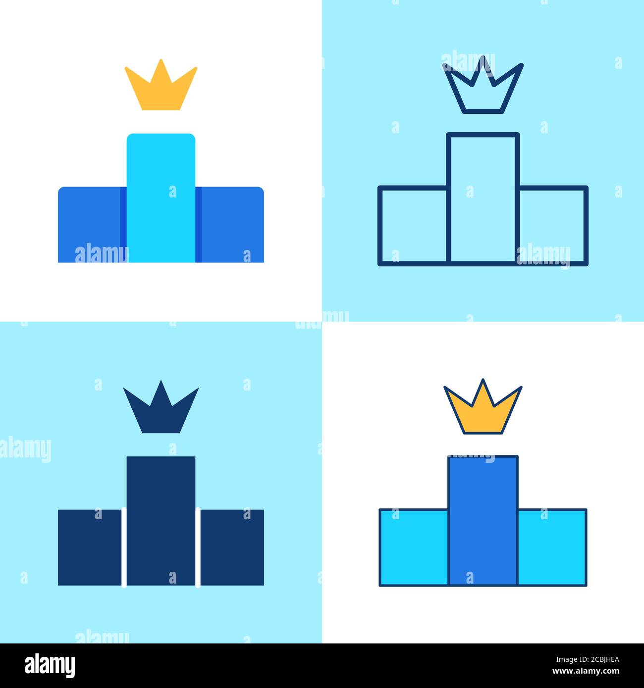Ranking icon set in flat and line style. Vector illustration Stock ...