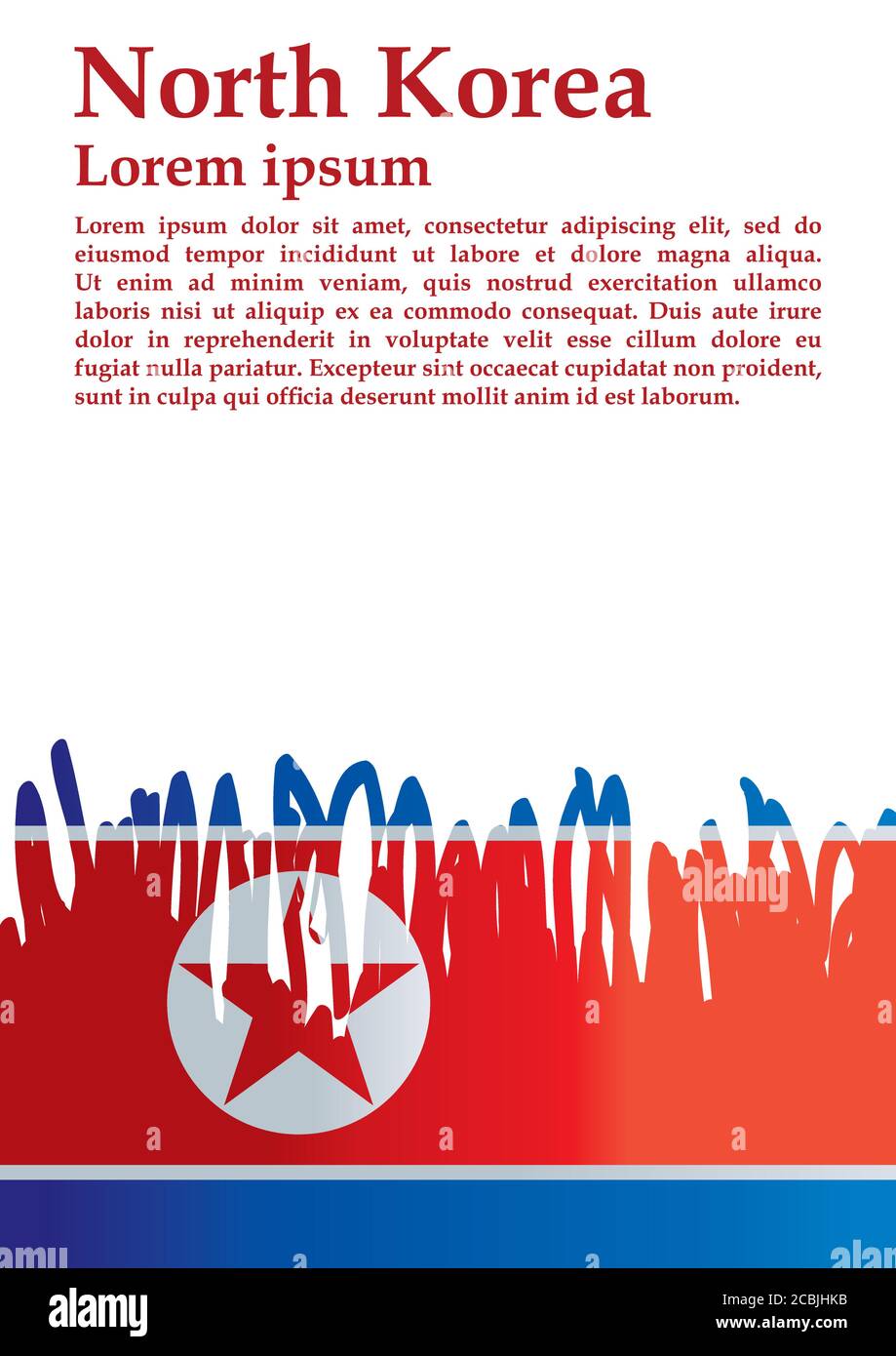 Flag of North Korea, Democratic People's Republic of Korea. Bright ...