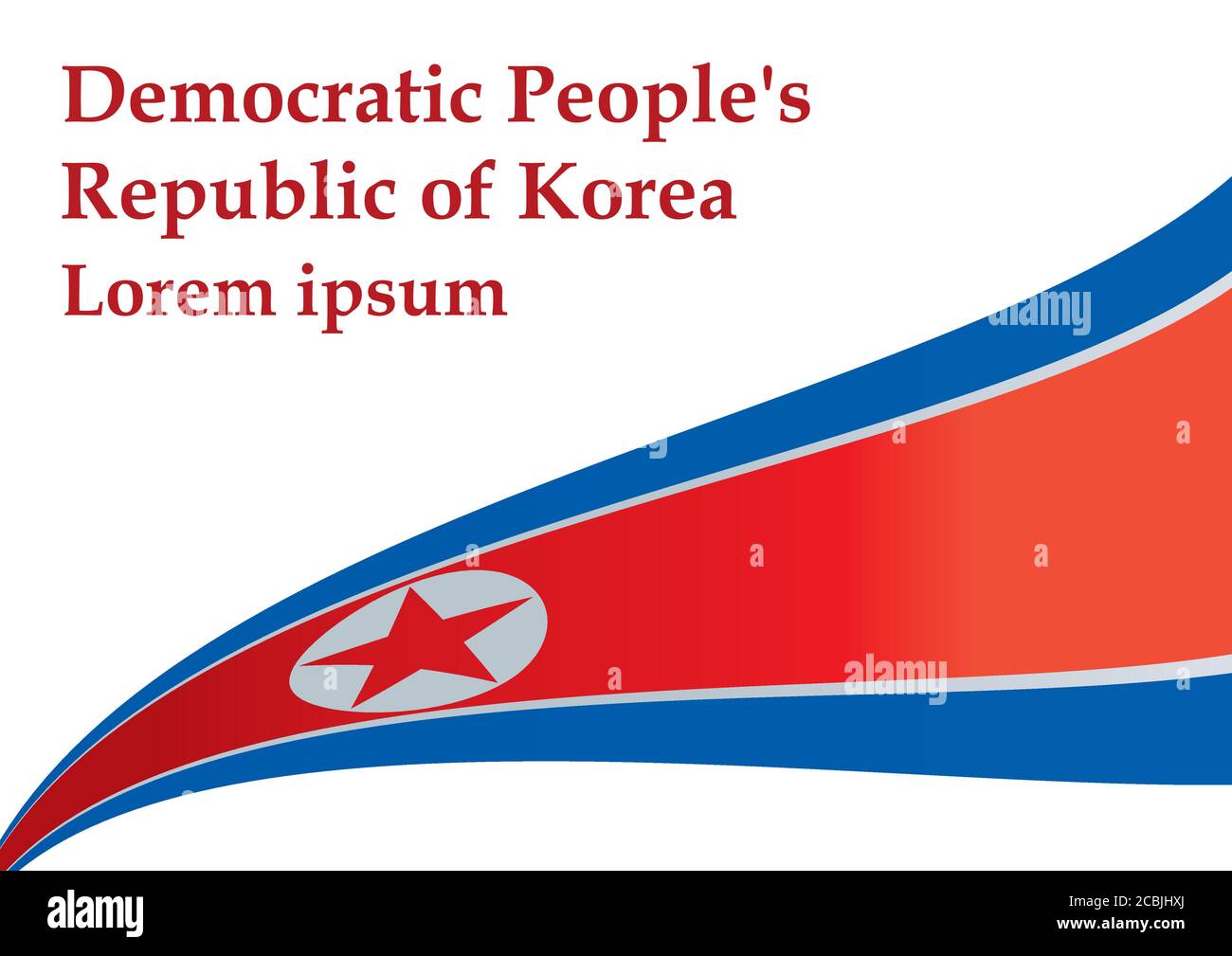 Flag of North Korea, Democratic People's Republic of Korea. Bright ...
