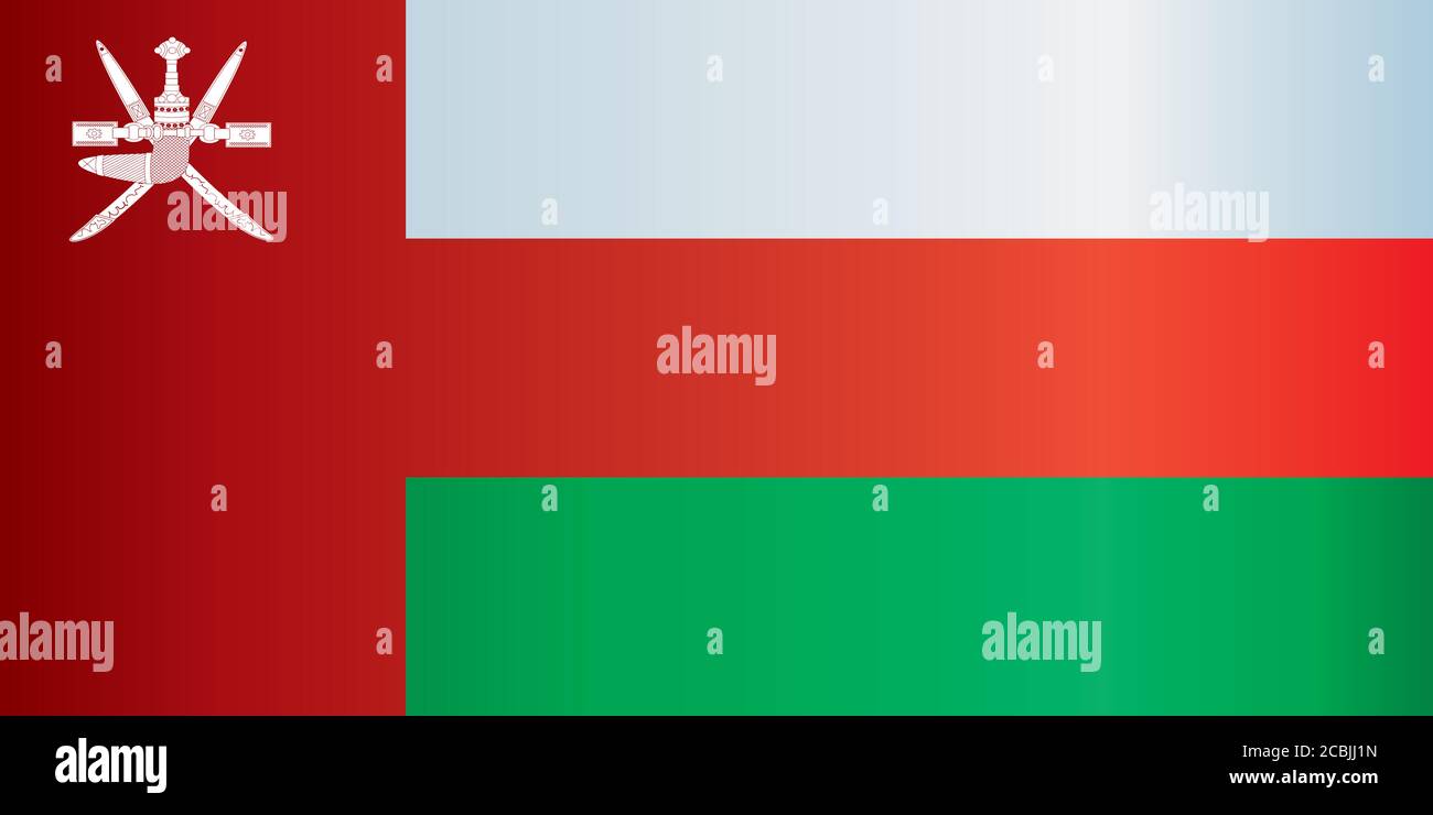 Flag of Oman, Sultanate of Oman, Western Asia. Template for award ...