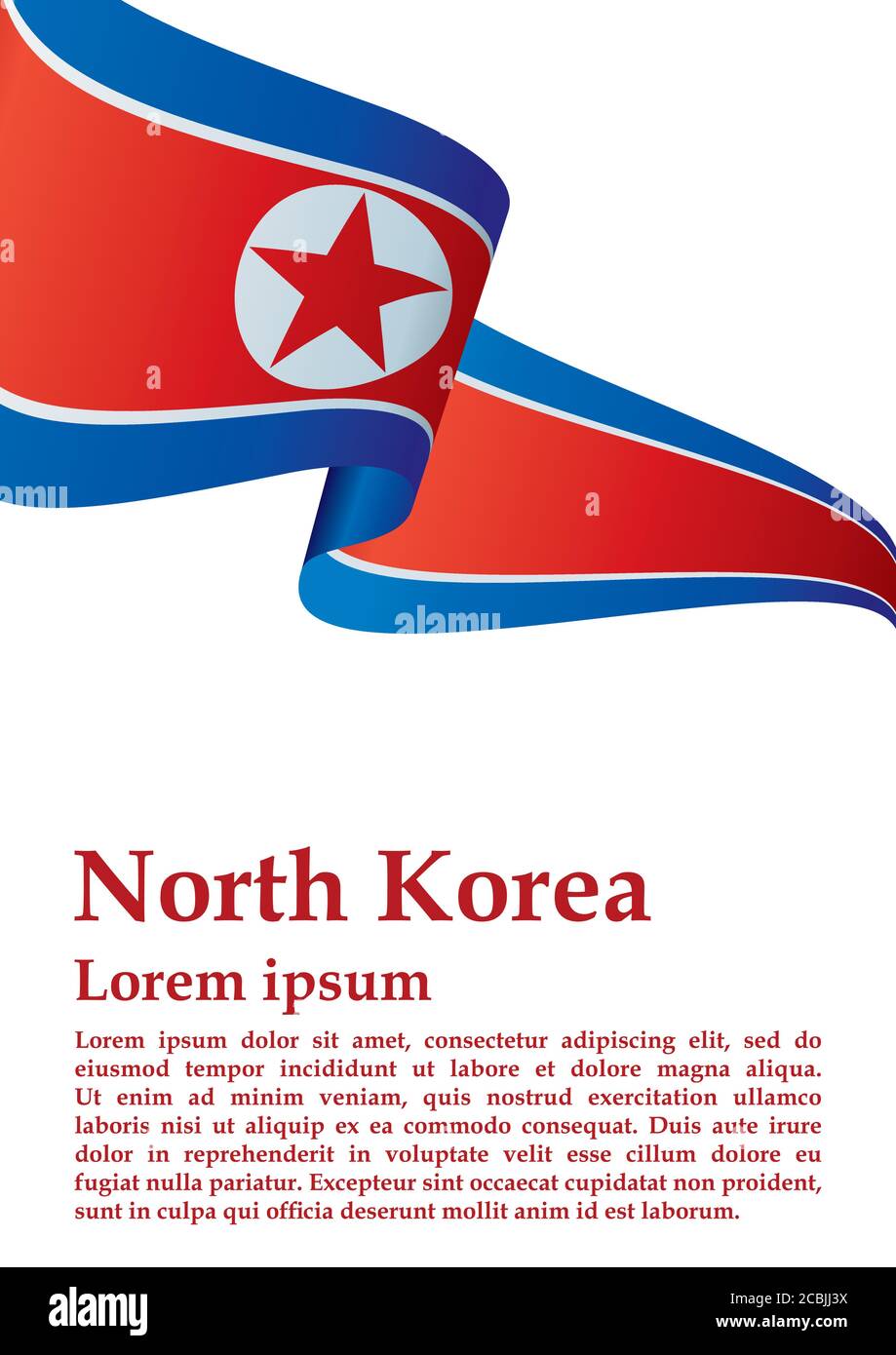 Flag of North Korea, Democratic People's Republic of Korea. Bright ...