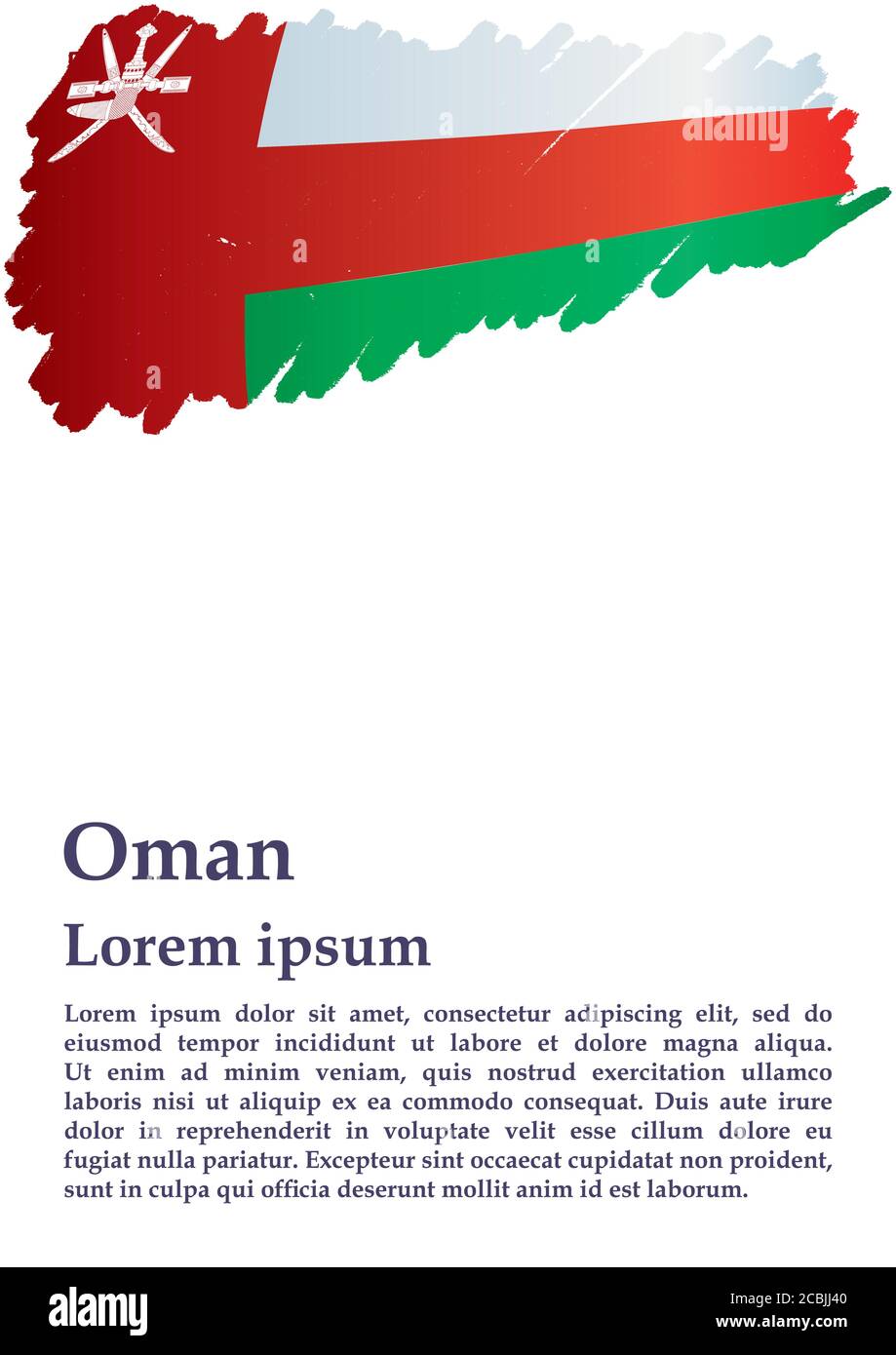 Flag of Oman, Sultanate of Oman, Western Asia. Template for award ...