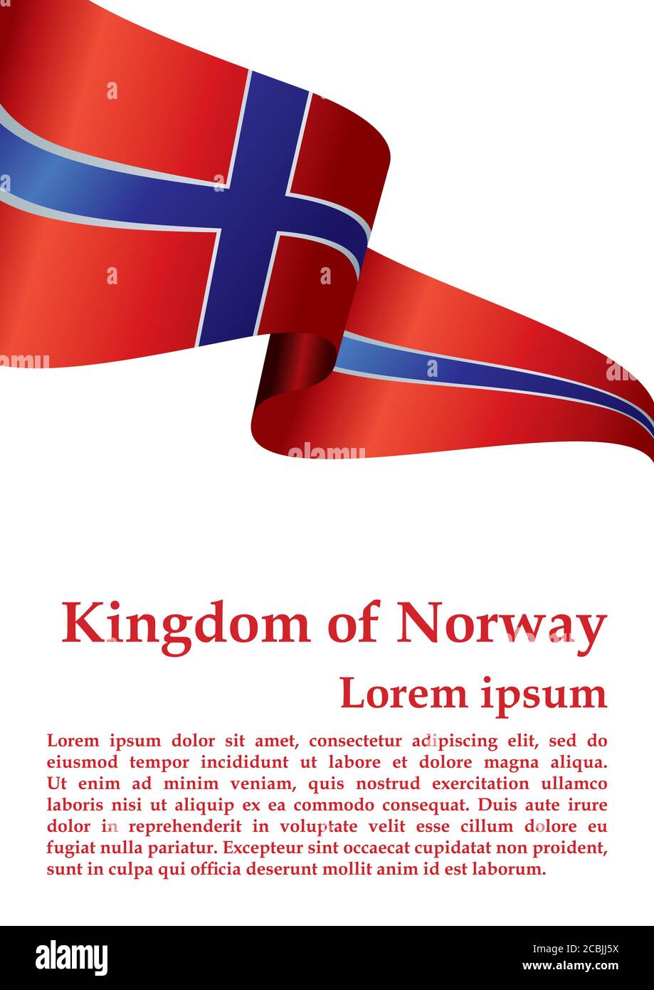 Flag of Norway, Kingdom of Norway. Template for award design, an ...
