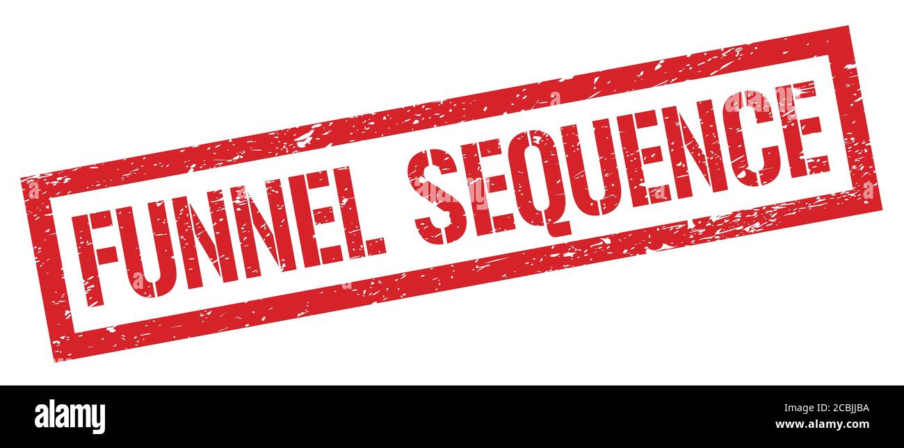 FUNNEL SEQUENCE red grungy rectangle stamp sign Stock Photo - Alamy