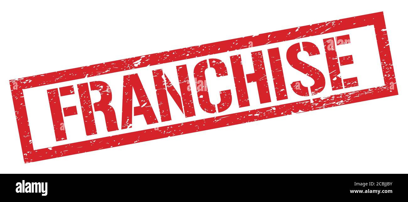 FRANCHISE red grungy rectangle stamp sign Stock Photo - Alamy