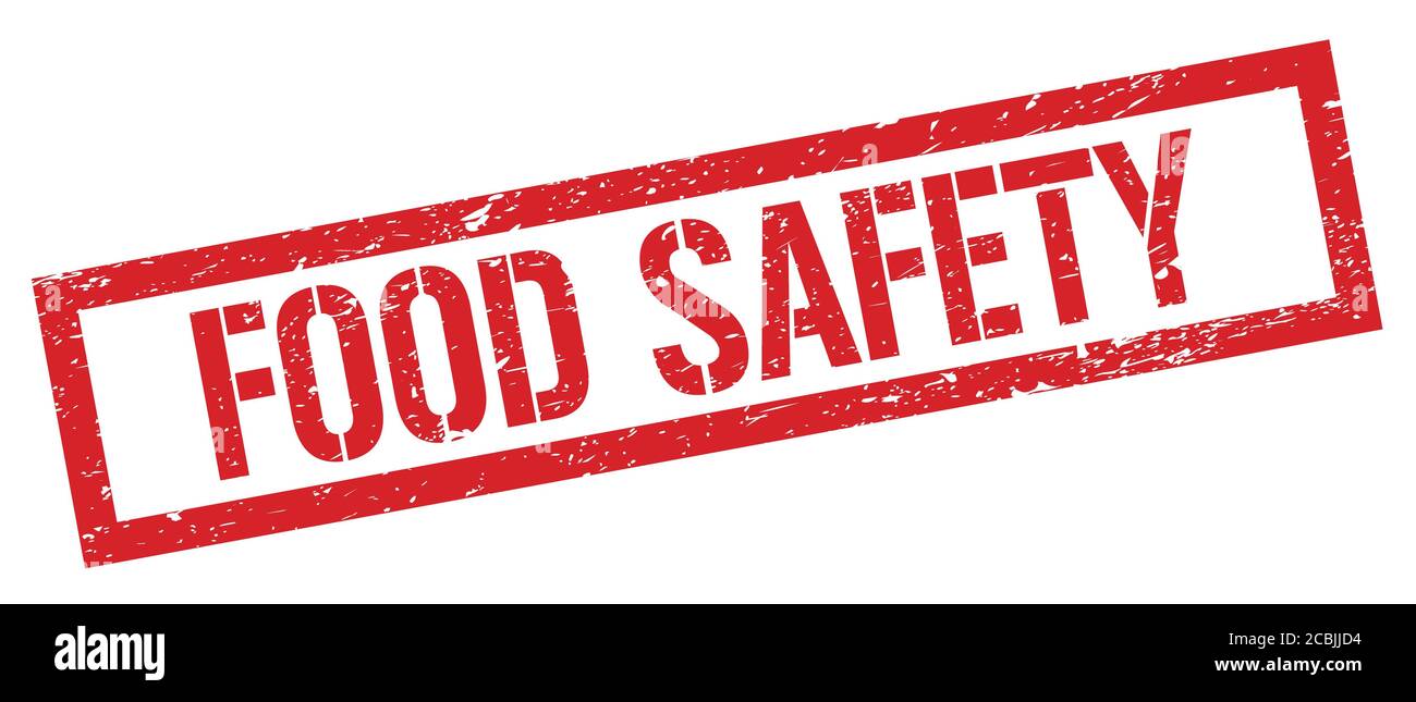FOOD SAFETY red grungy rectangle stamp sign Stock Photo - Alamy