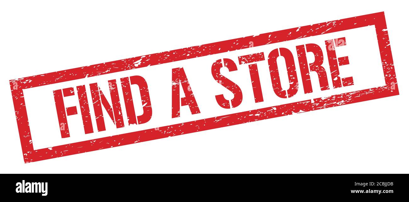 FIND A STORE red grungy rectangle stamp sign Stock Photo - Alamy