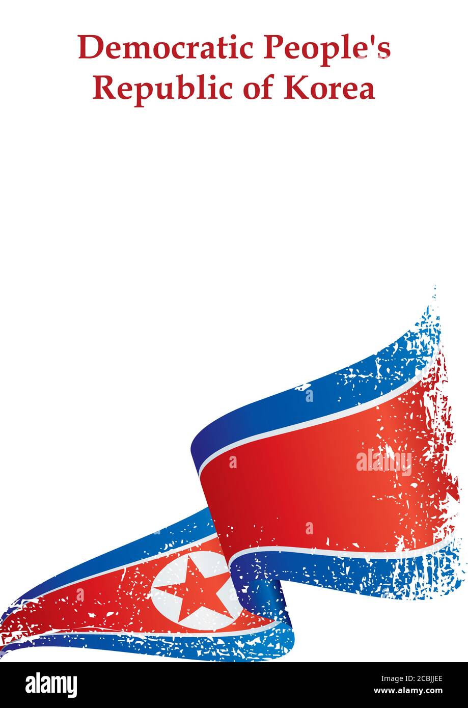 Flag of North Korea, Democratic People's Republic of Korea. Bright ...