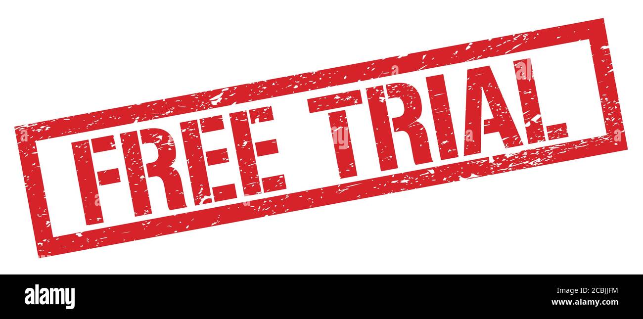 FREE TRIAL red grungy rectangle stamp sign Stock Photo - Alamy
