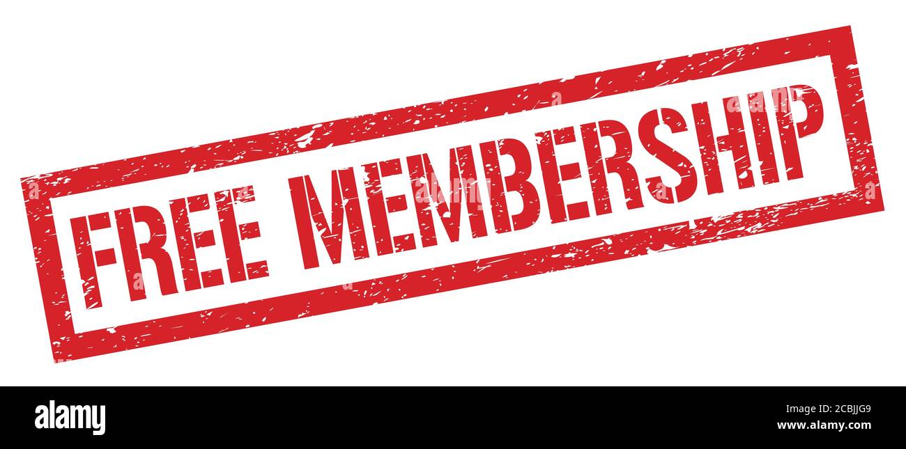 FREE MEMBERSHIP red grungy rectangle stamp sign Stock Photo - Alamy