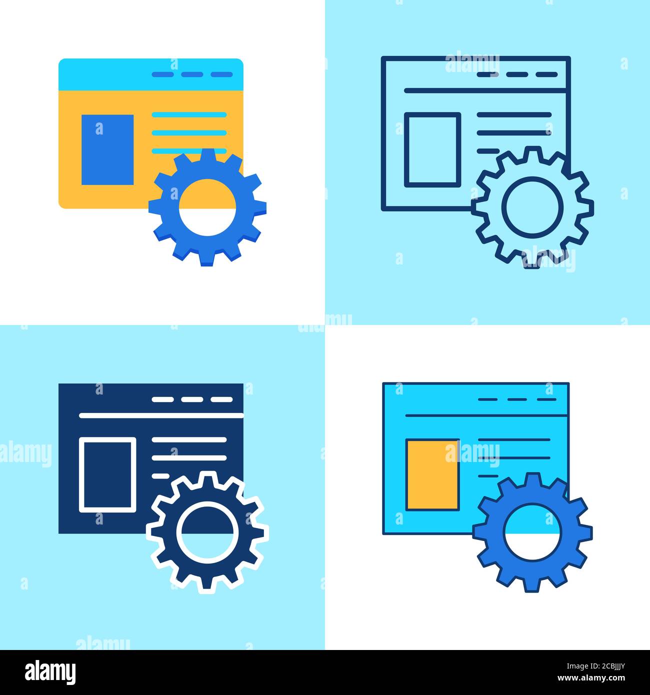 Page optimization icon set in flat and line style. Website SEO concept ...