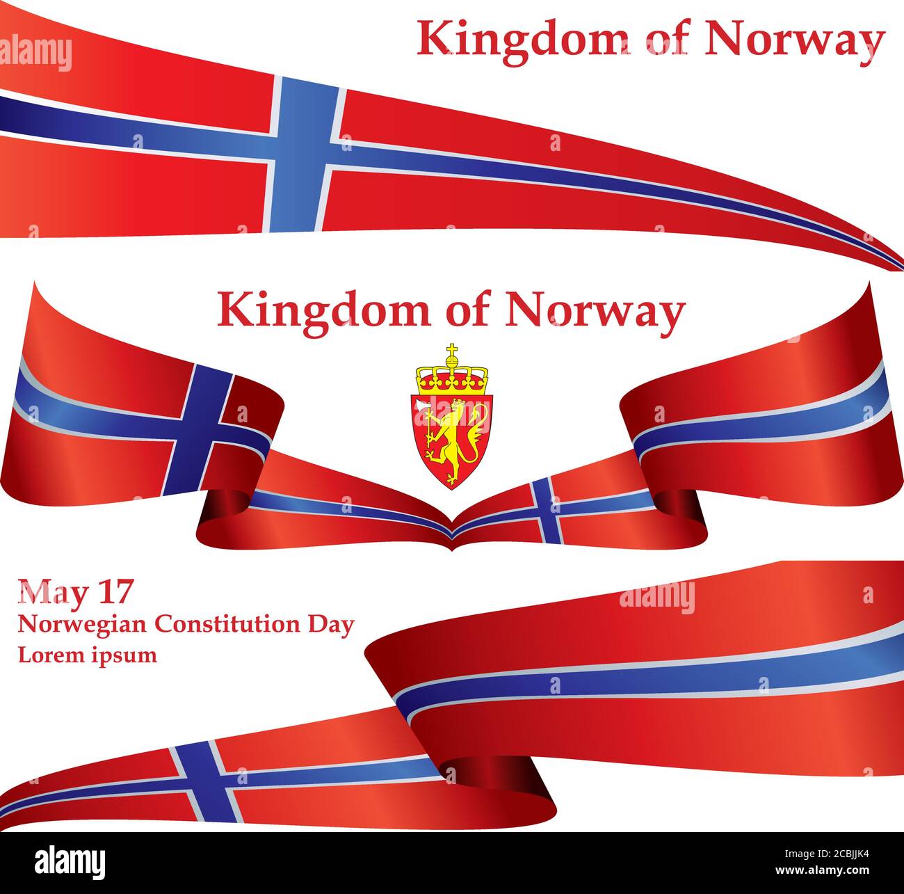 Flag of Norway, Kingdom of Norway. Template for award design, an ...