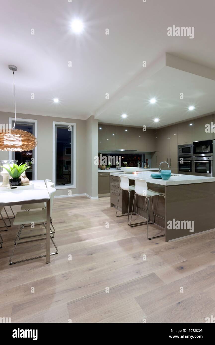 Interior shot of modern and luxury kitchen design Stock Photo - Alamy