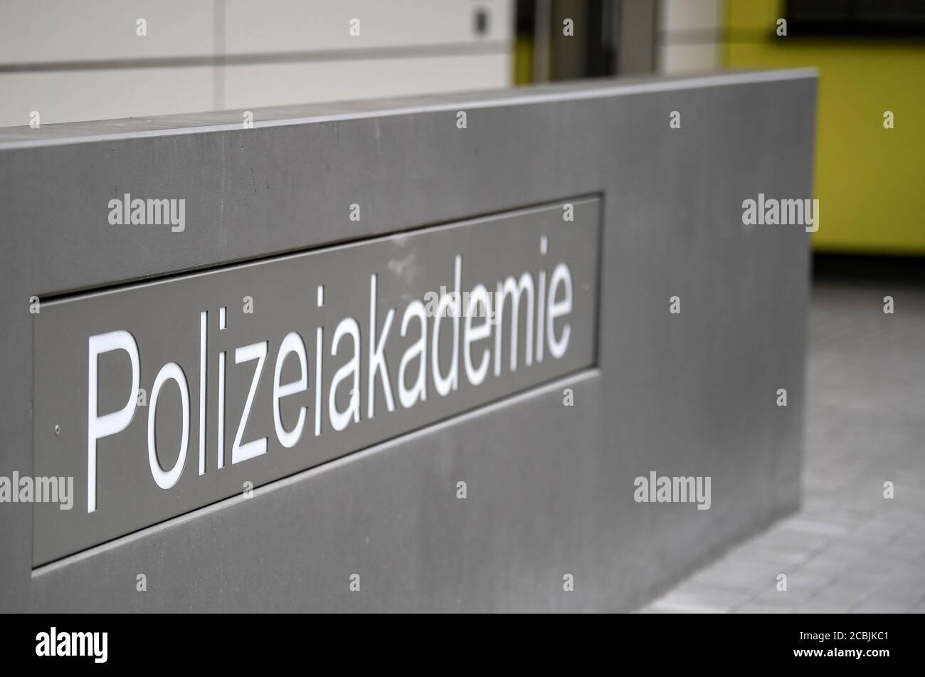 14 August 2020, Berlin: Police academy entrance sign. Photo: Britta ...