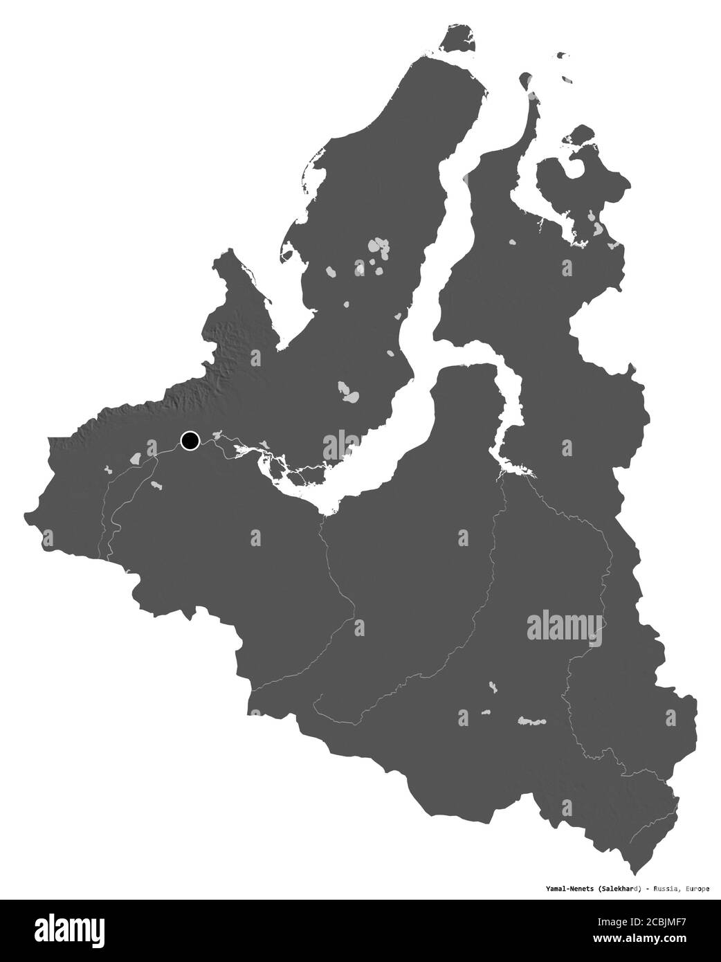 Shape of Yamal-Nenets, autonomous province of Russia, with its capital ...