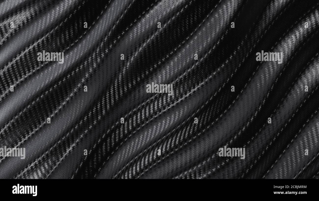 Carbon fiber wave pattern background. Dark with lighting. 3D rendering ...