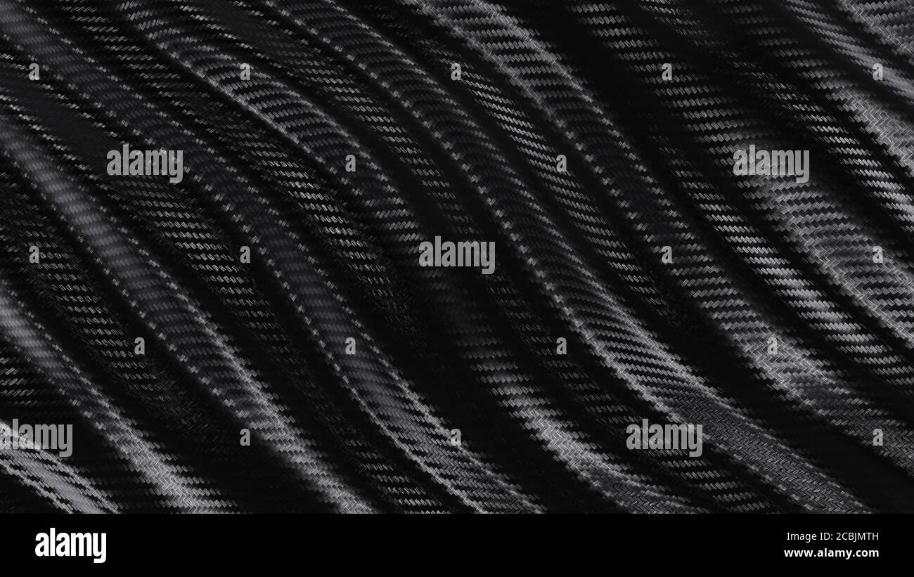 Carbon fiber wave texture pattern background. Dark with lighting. 3D ...
