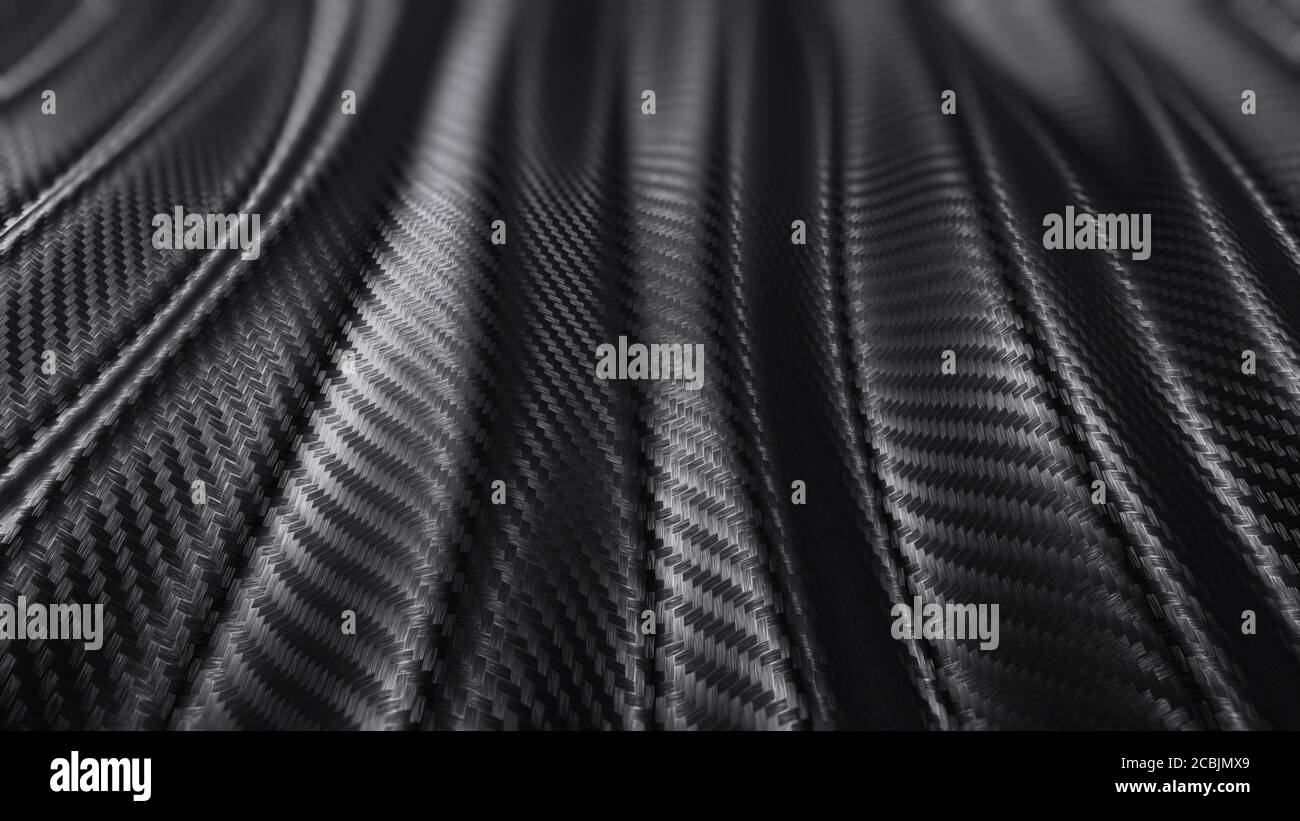 Wave carbon texture background. Dark with lighting. 3D rendering Stock ...