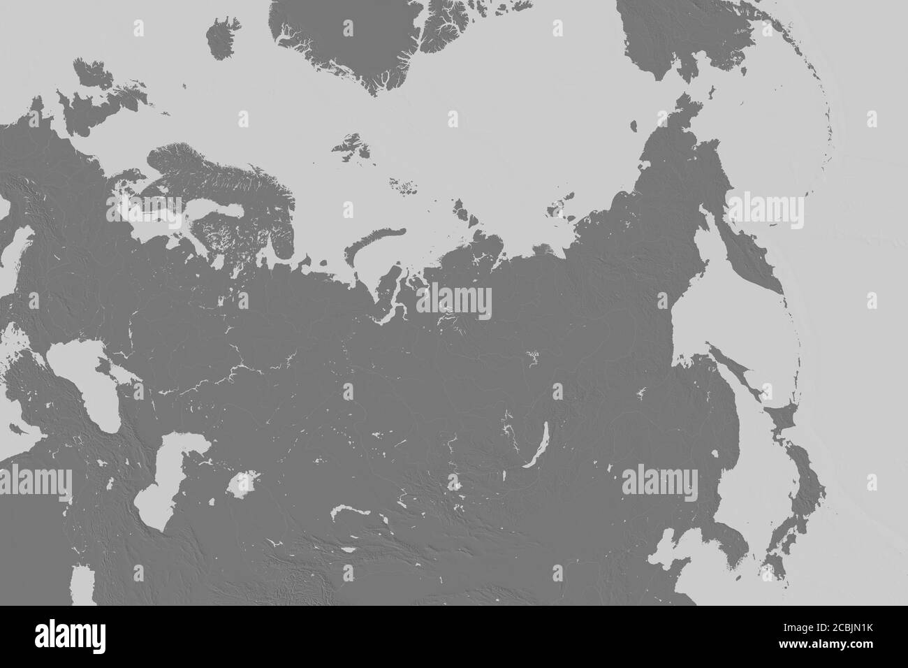 Extended area of Russia. Bilevel elevation map. 3D rendering Stock ...