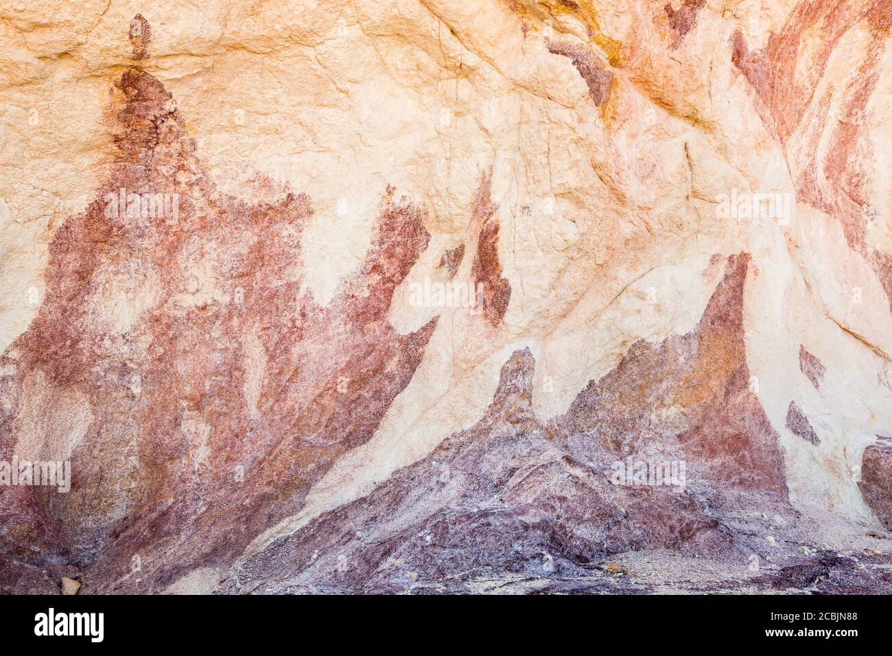 Beautiful natural colours of a close up look at the pattern of rock ...