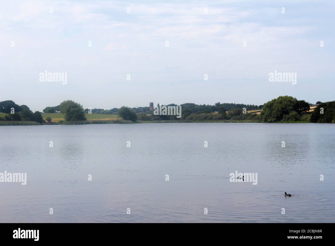 Beautiful scenery of Pickmere lake on a sunny day in Cheshire, England ...