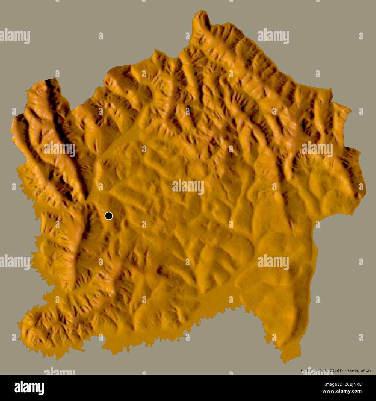 Shape of Umujyi wa Kigali, province of Rwanda, with its capital ...