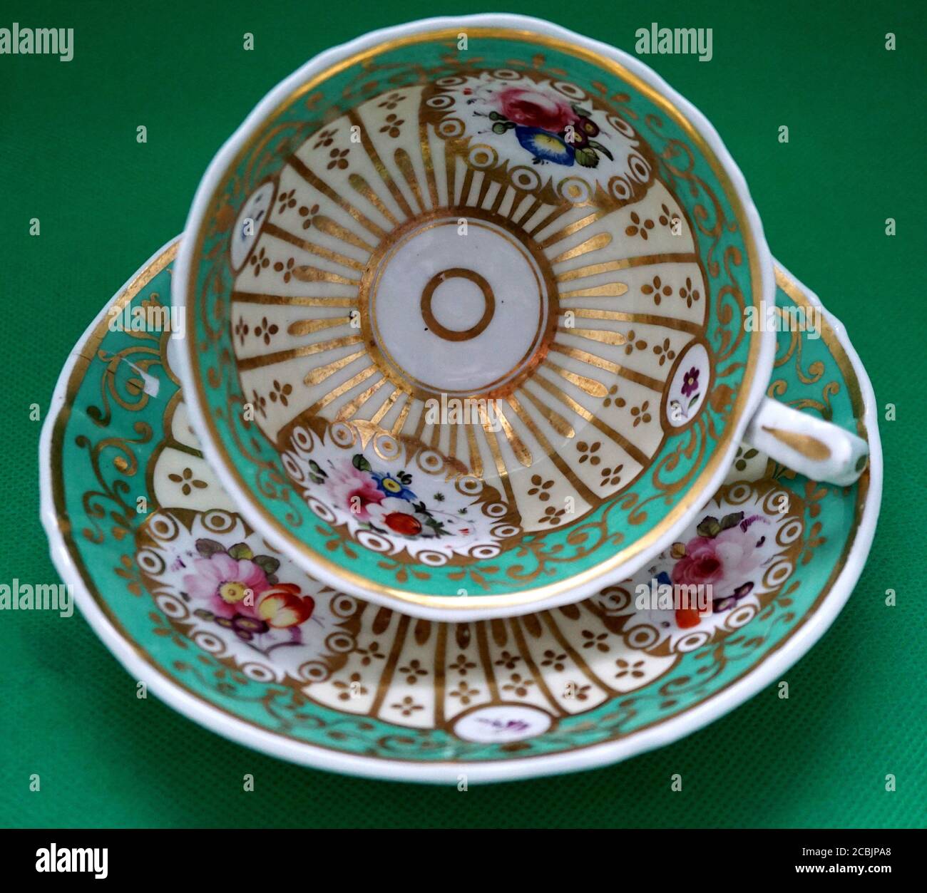 Antique Rockingham Style Porcelain Decorative Cup and Saucer Stock ...