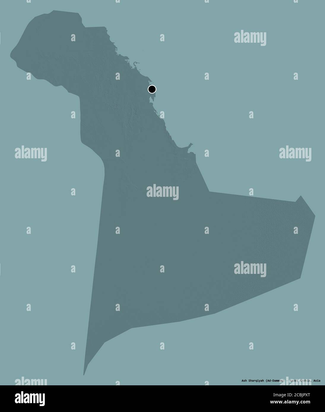 Shape of Ash Sharqiyah, region of Saudi Arabia, with its capital ...