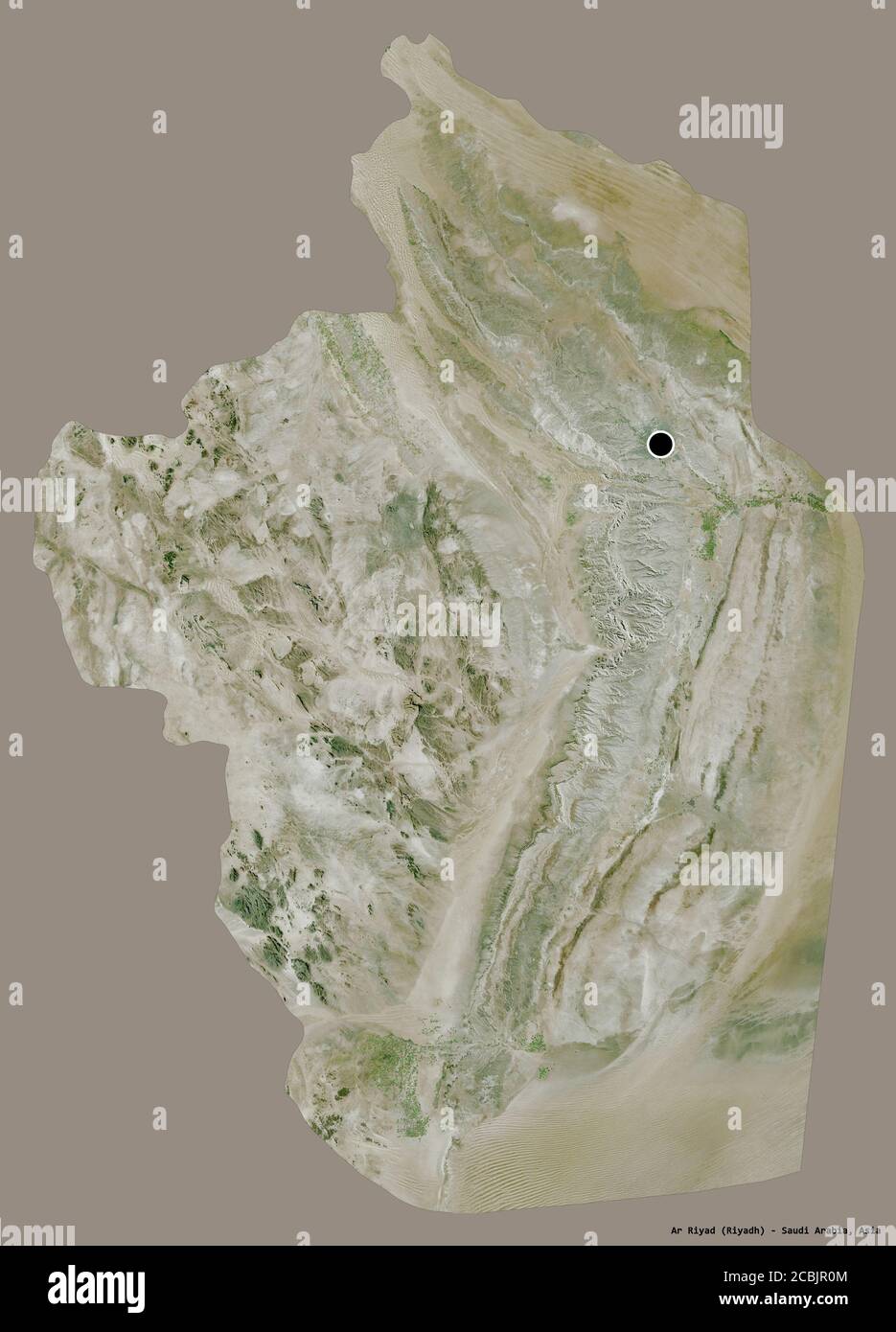 Shape of Ar Riyad, region of Saudi Arabia, with its capital isolated on ...