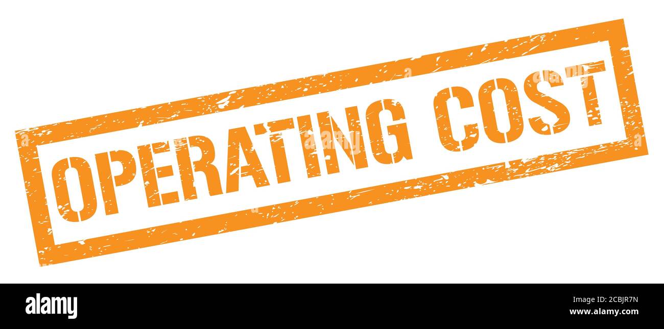OPERATING COST orange grungy rectangle stamp sign Stock Photo - Alamy