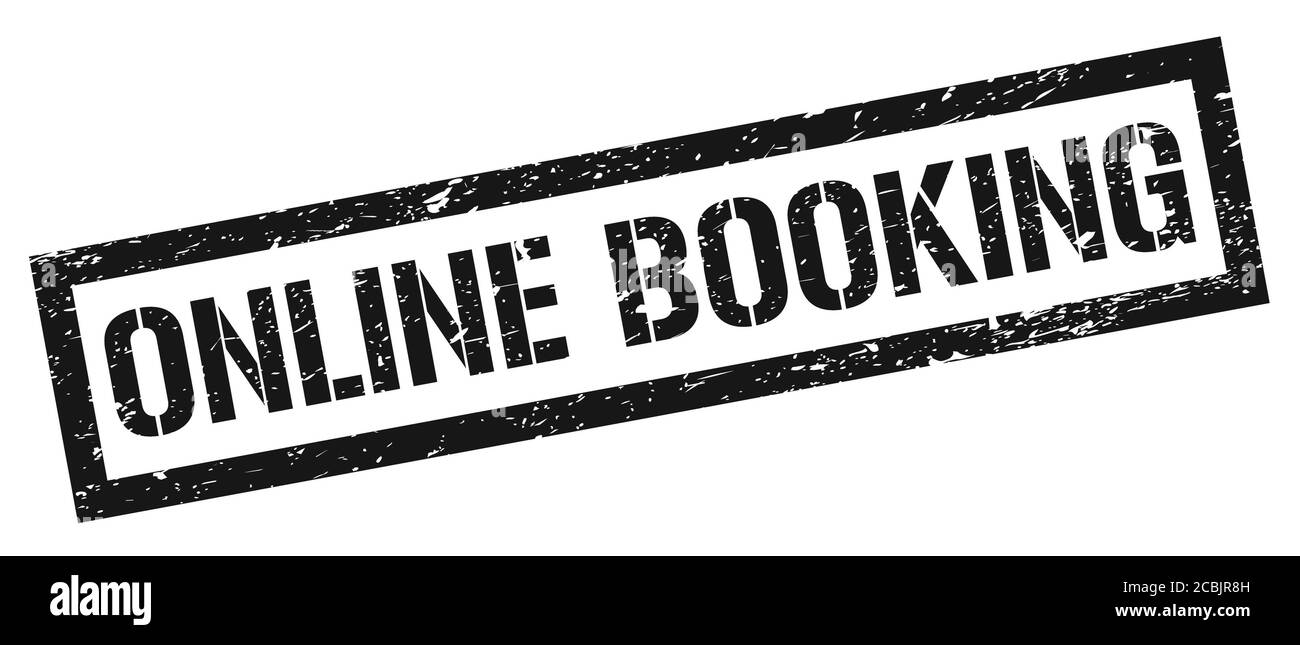 Online booking stamp Black and White Stock Photos & Images - Alamy