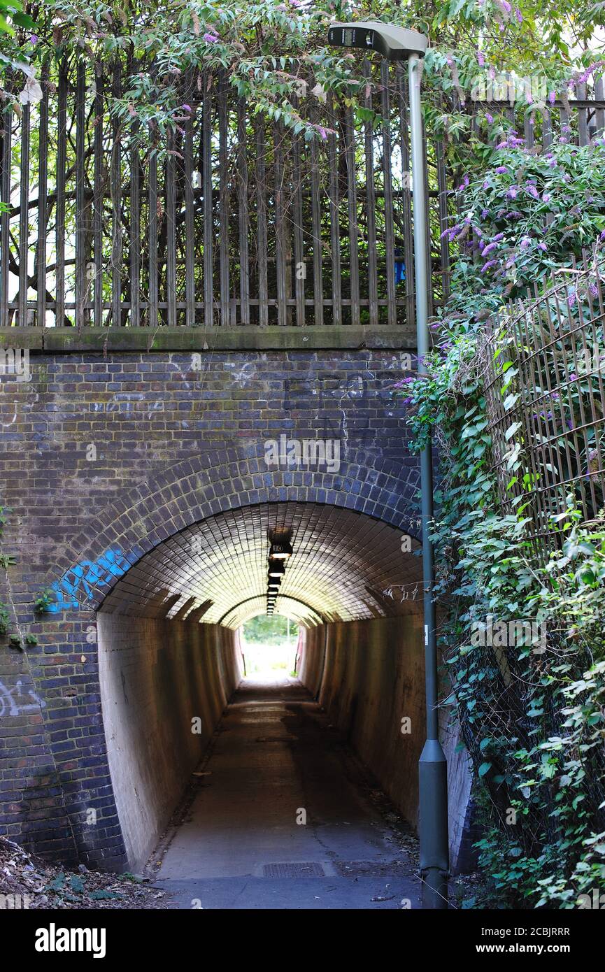 The tunnel under the East coast main line New Southgate Stock Photo - Alamy