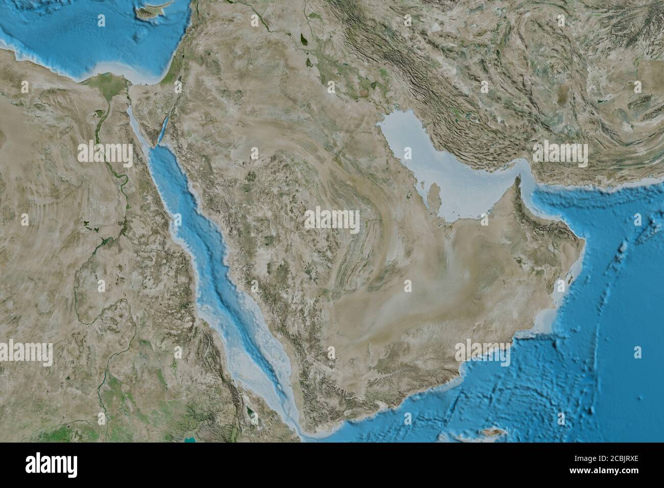 Extended area of Saudi Arabia. Satellite imagery. 3D rendering Stock ...