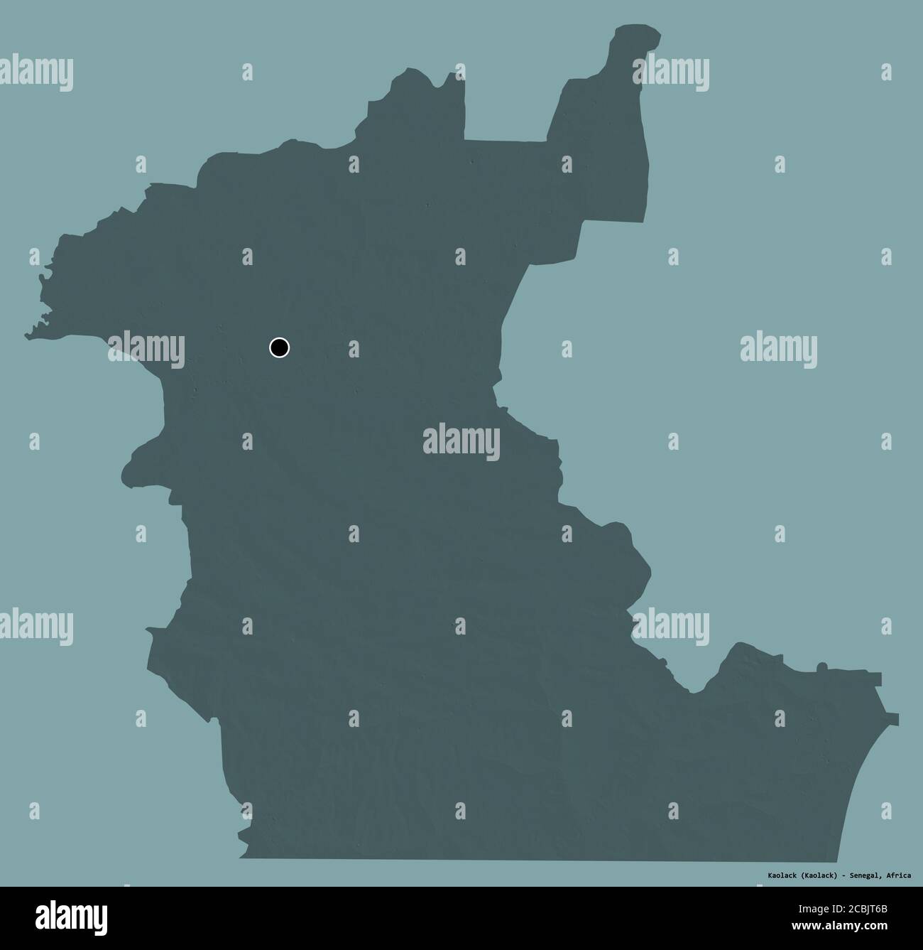 Shape of Kaolack, region of Senegal, with its capital isolated on a ...